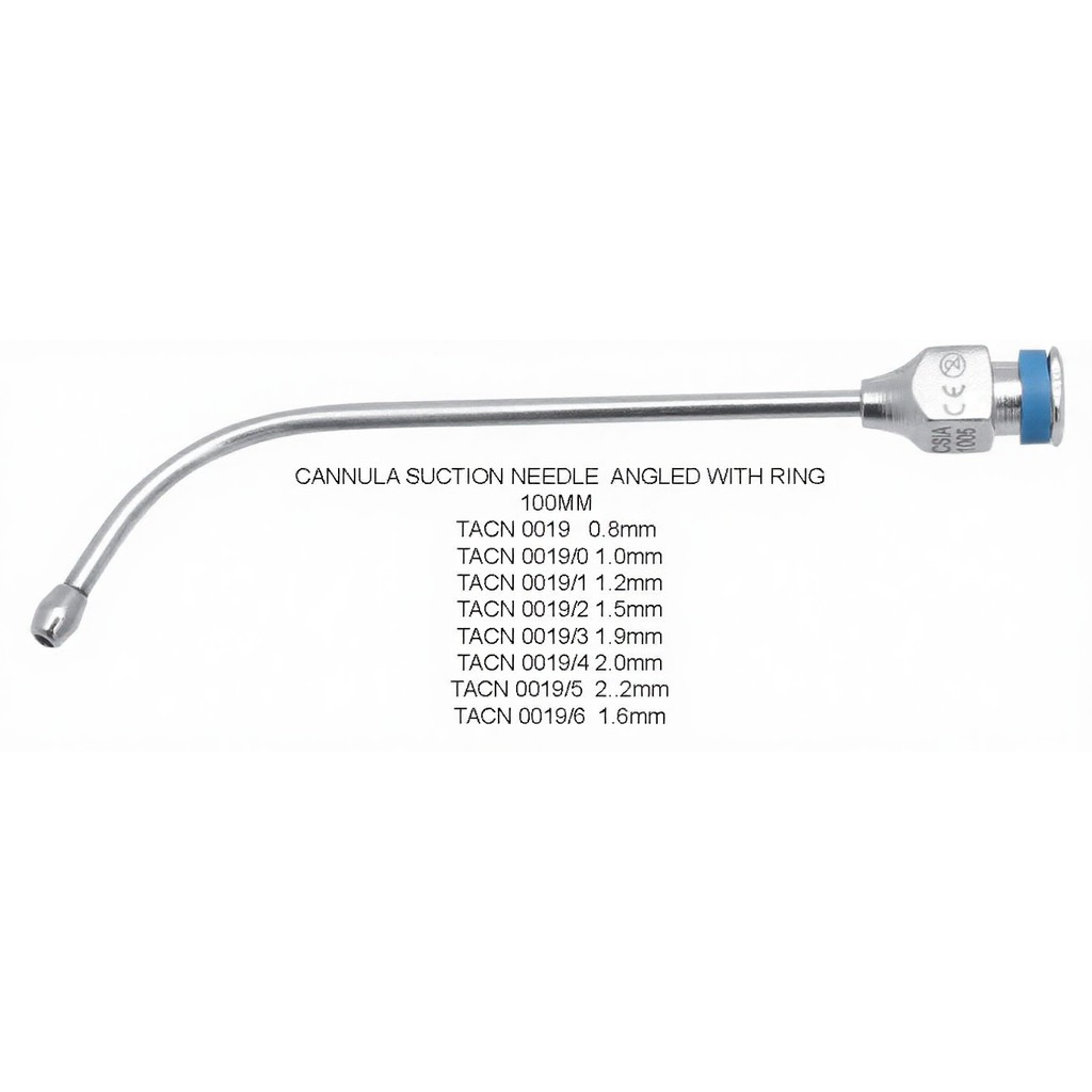 Cannula Suction Needle Angled With Ring 100mm TACN 0019 - Tata Surgical
