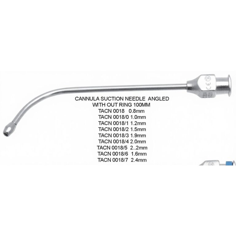 Cannula Suction Needle Angled – Without Ring, 100mm, Multiple Diameters ...